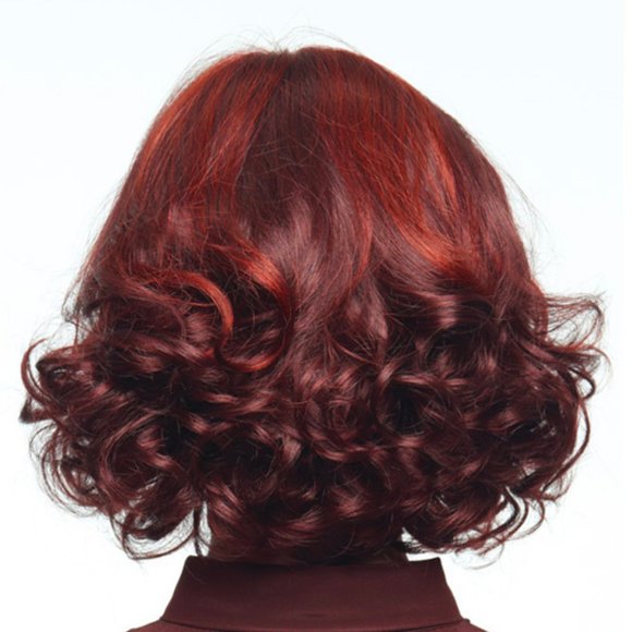 Accessories | Red Short Curly Bob Wig With Bangs Red Curly Wigs For ...